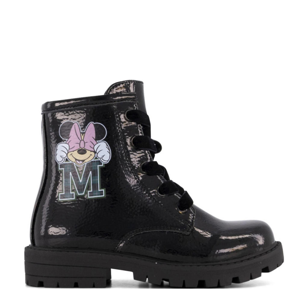 Minnie Mous lak veterboots zwart | wehkamp