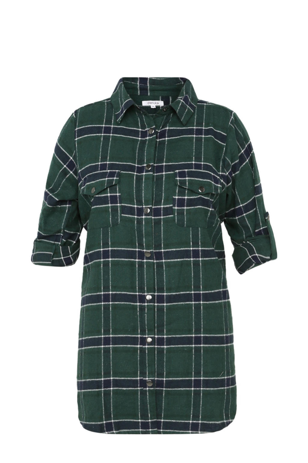 Paprika geruite blouse groen/donkerblauw | wehkamp