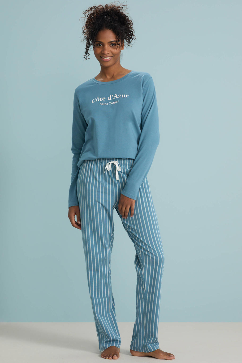 Dreamcovers pyjama blauw/ecru | wehkamp