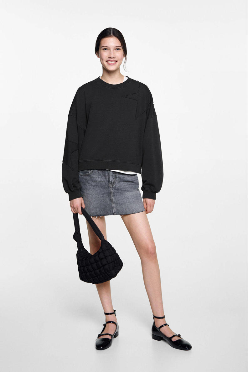 MANGO TEEN sweater met sterren antraciet | wehkamp