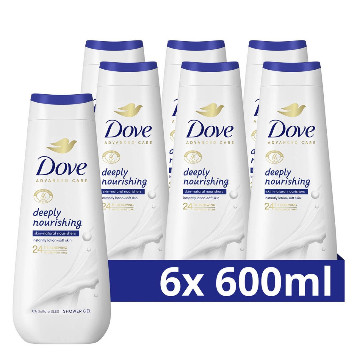 Dove Advanced Care Deeply Nourishing verzorgende douchegel - 6 x 600 ml ...