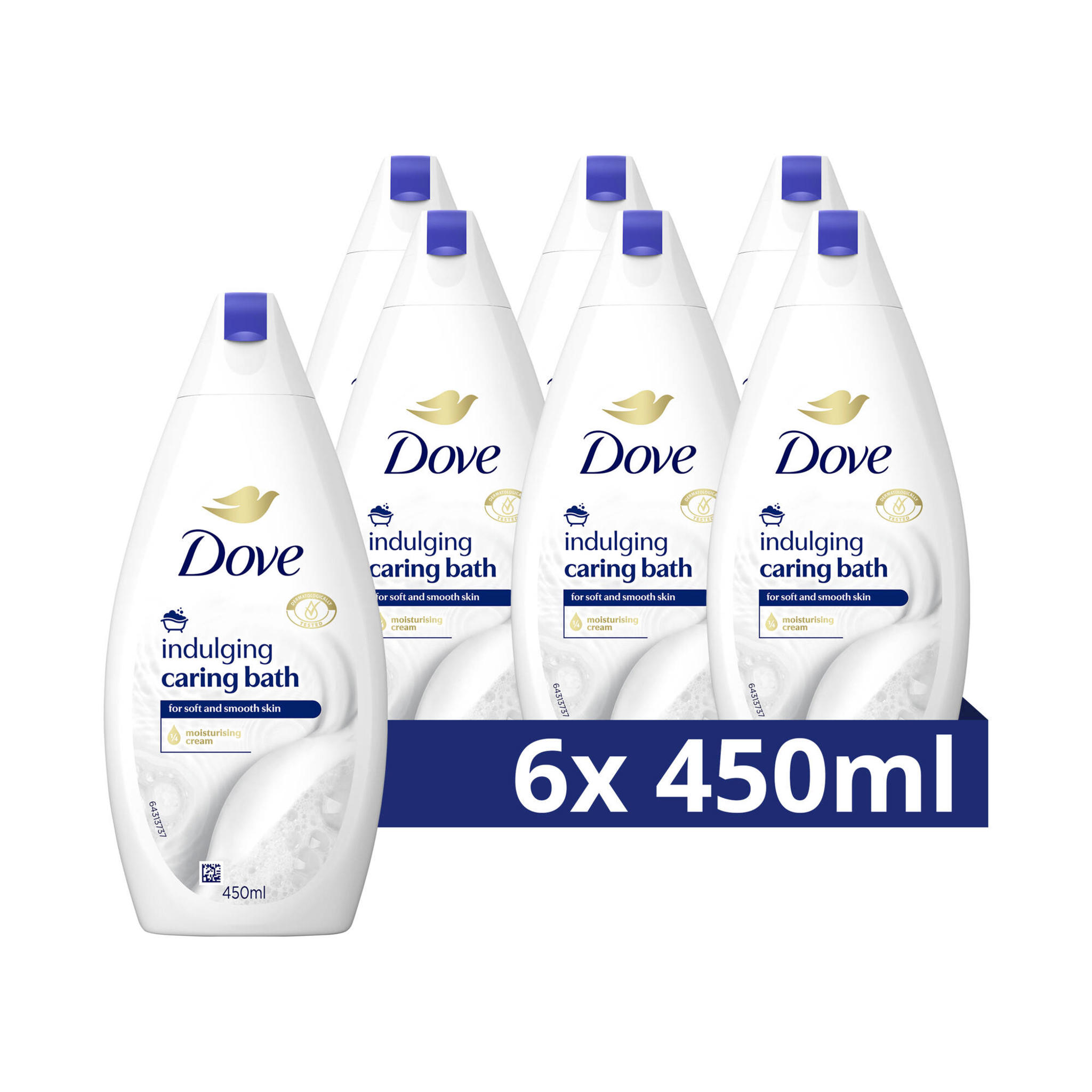 Dove Caring Bath Indulging badcrème - 6 x 450 ml | wehkamp