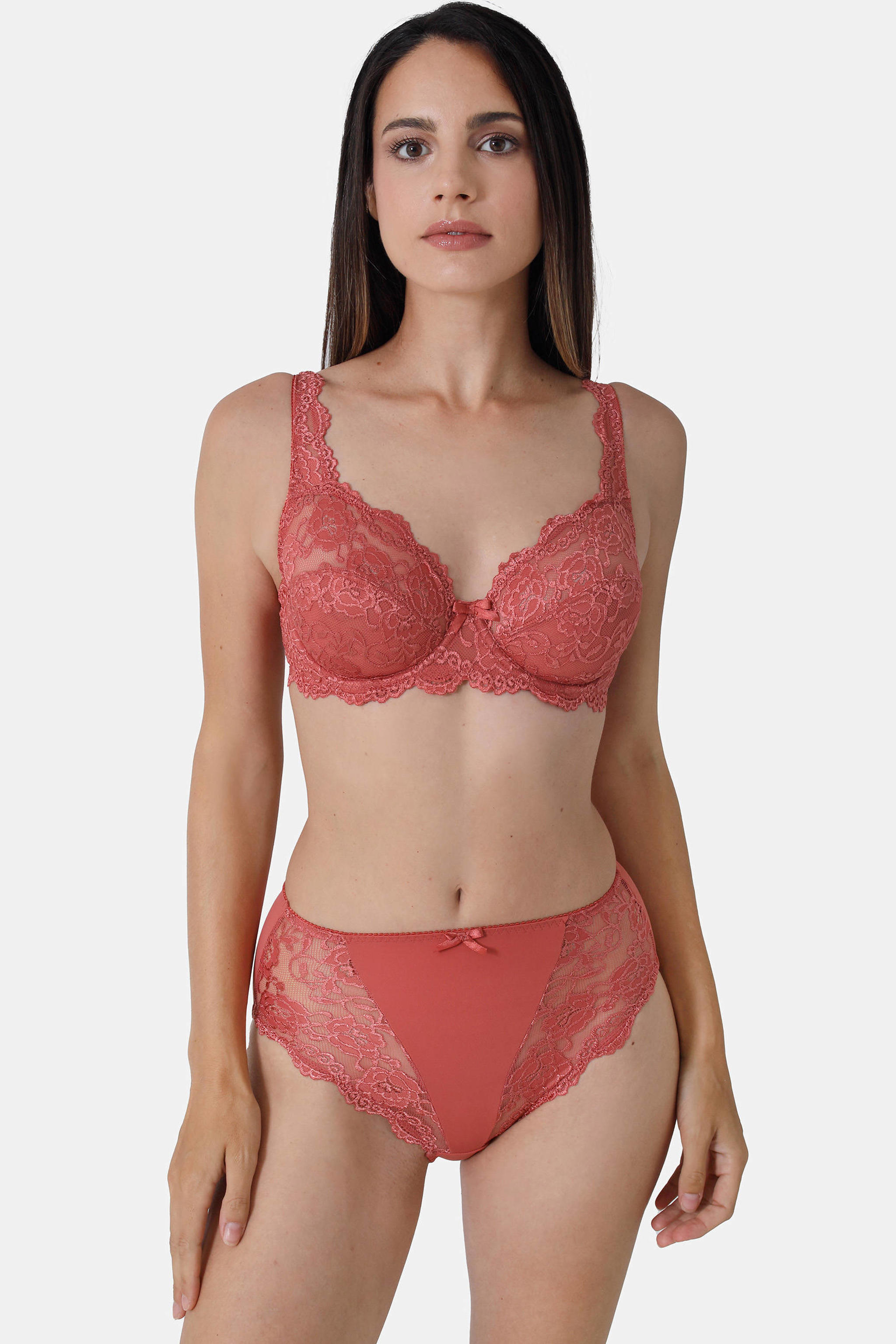 Sassa Mode niet-voorgevormde beugelbh Classic Lace brique | wehkamp