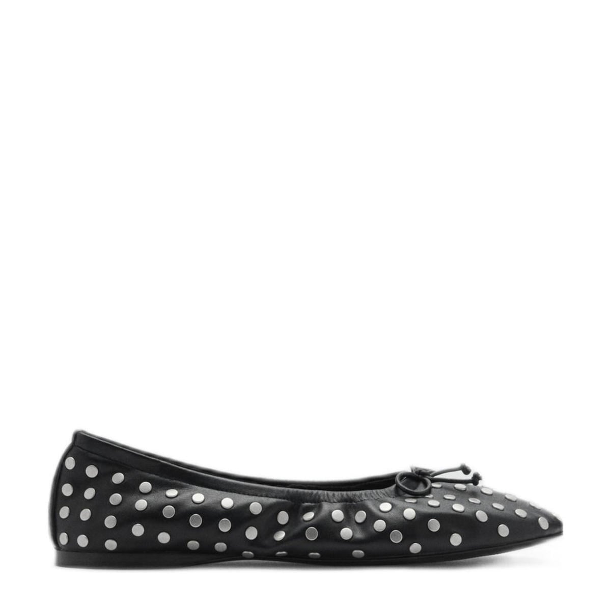 Mango ballerina's met studs zwart | wehkamp