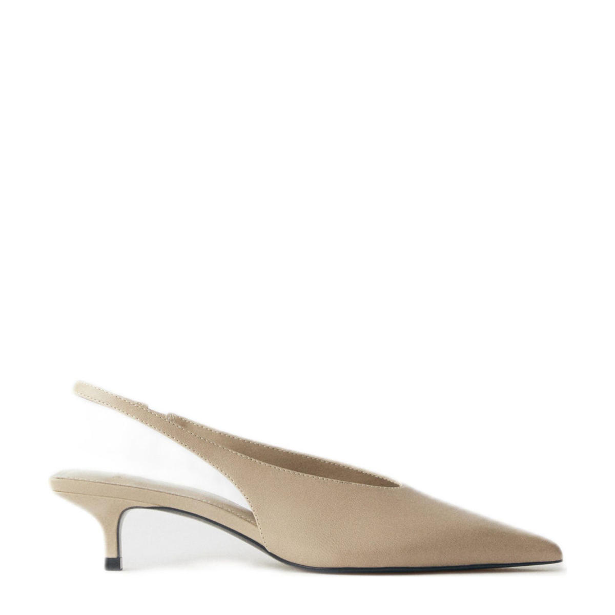 Mango leren slingback pumps beige | wehkamp