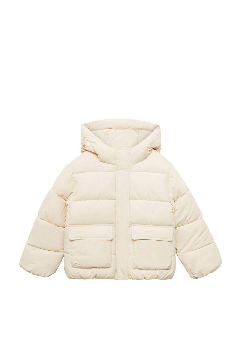Mango Kids gewatteerde winterjas lichtbeige | wehkamp
