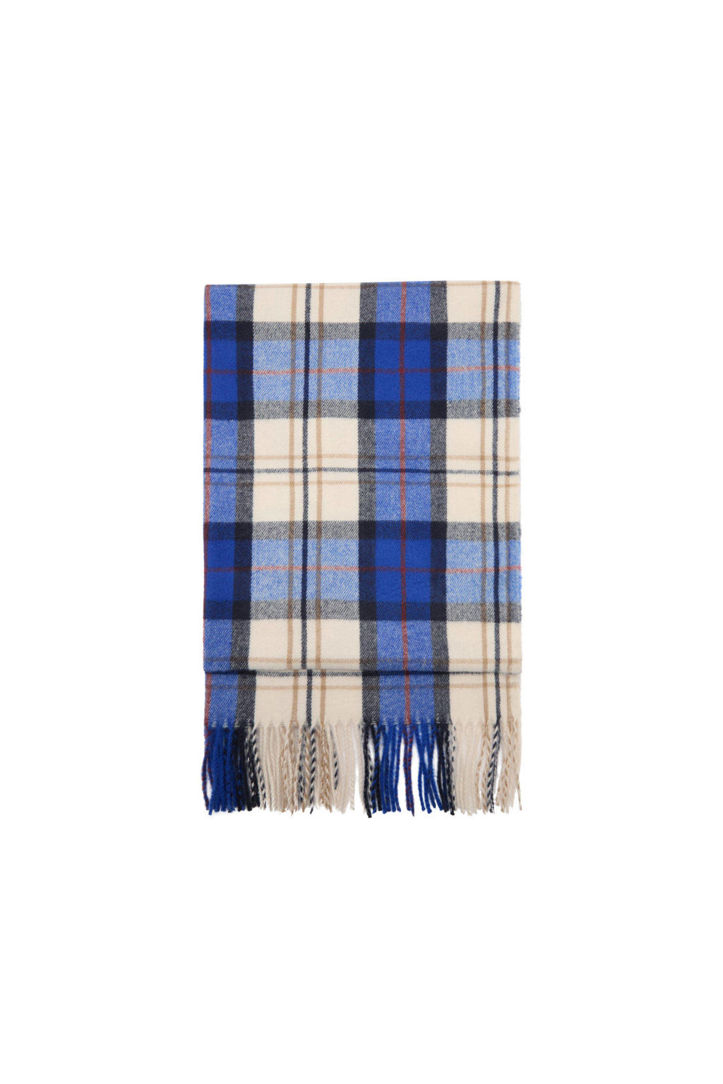 Mango geruite sjaal blauw/beige | wehkamp