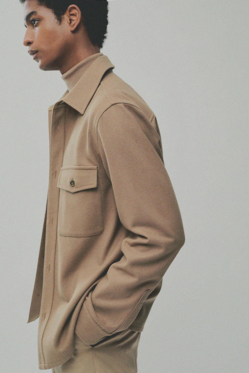 Mango Man colbert met wol middenbruin | wehkamp