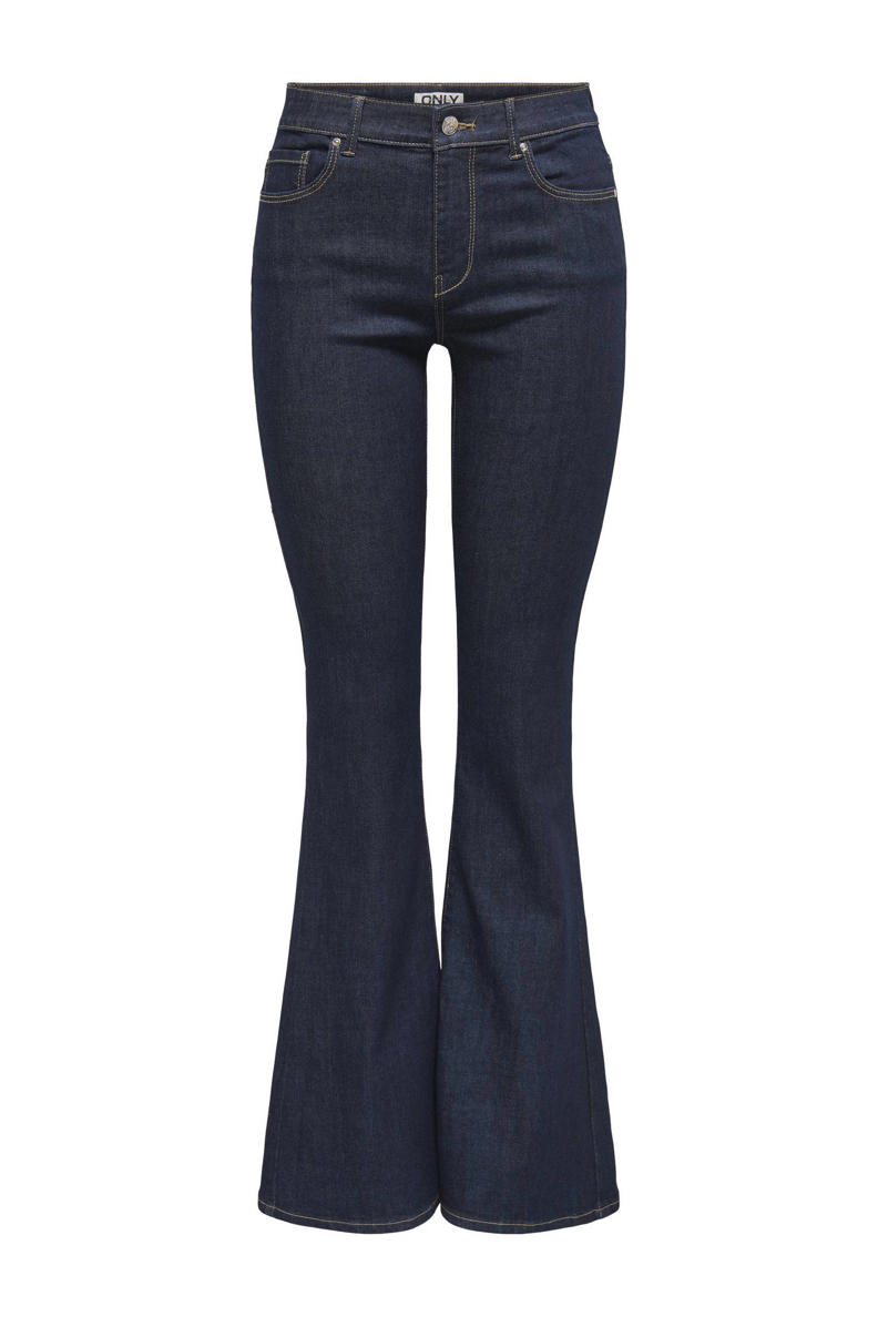 ONLY flared jeans ONLLUSH dark blue denim: RINSEWASH | wehkamp