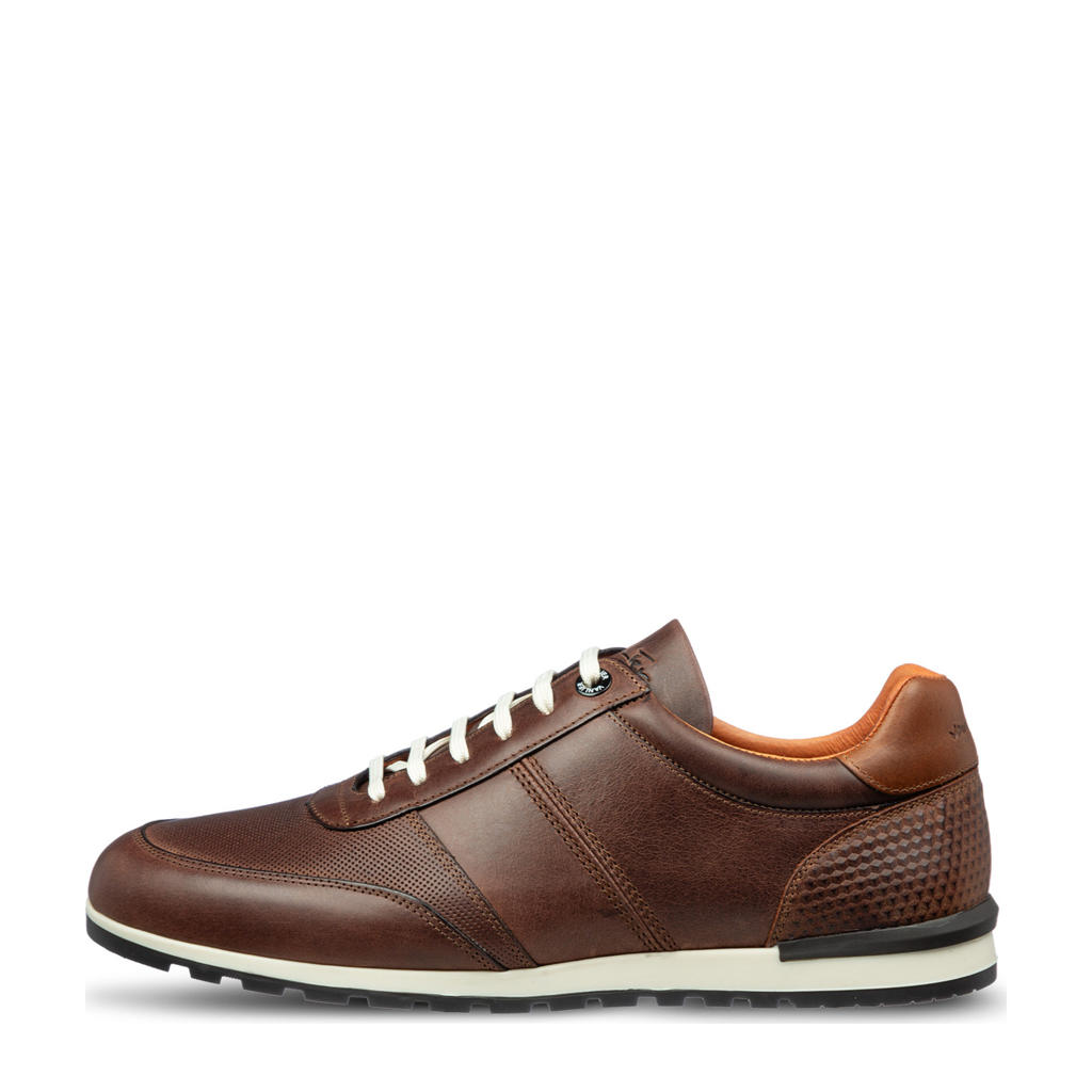 Van Lier Anzano leren sneakers bruin cognac | wehkamp