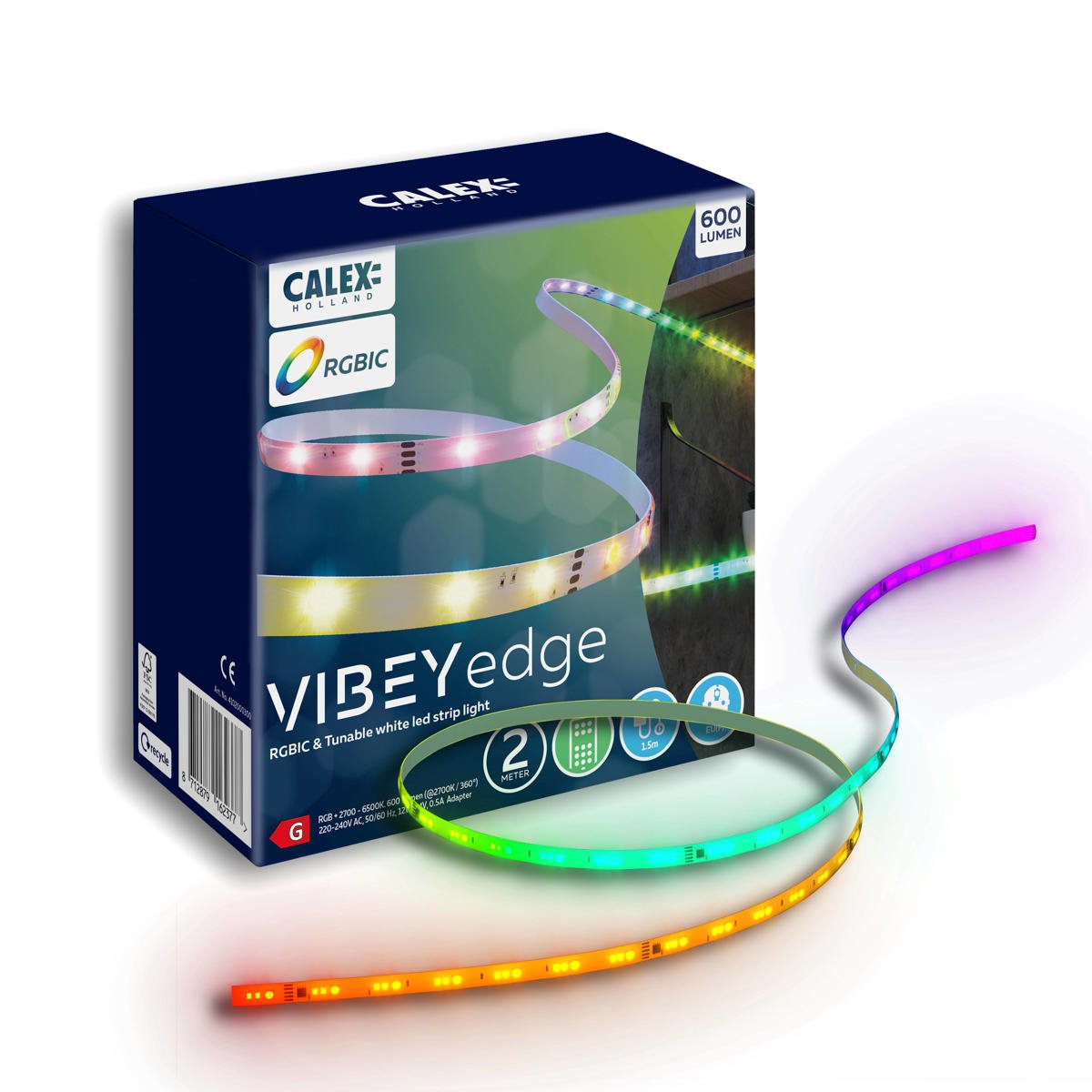Calex Vibey LED Strip - 2M - RGBIC + CCT | wehkamp