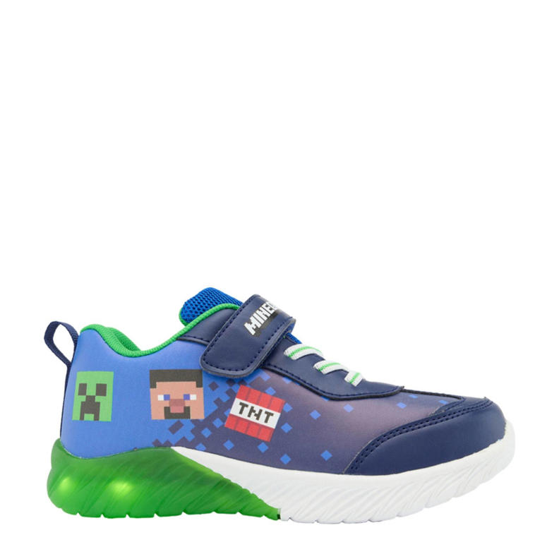 Minecraft sneakers met lichtjes blauw | wehkamp