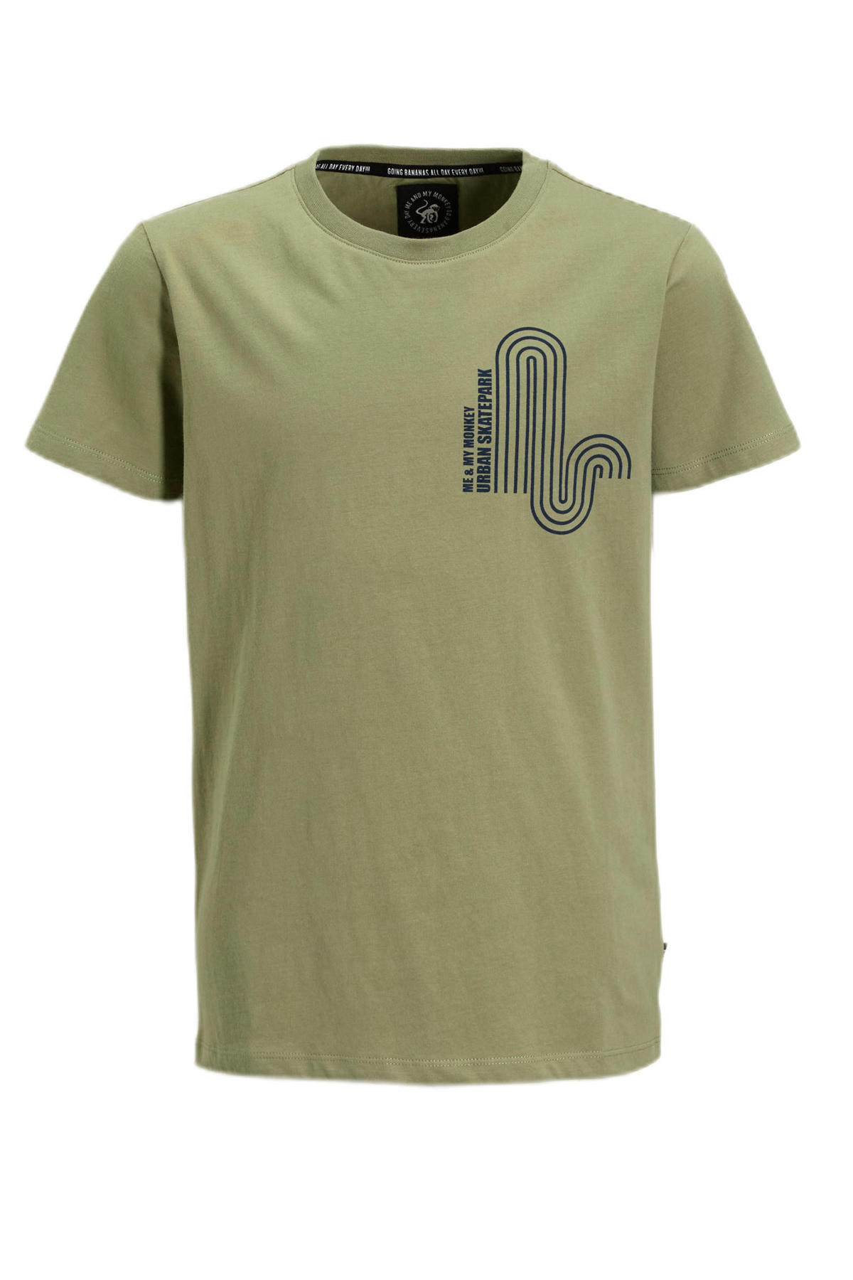 Me & My Monkey T-shirt met printopdruk khaki | wehkamp