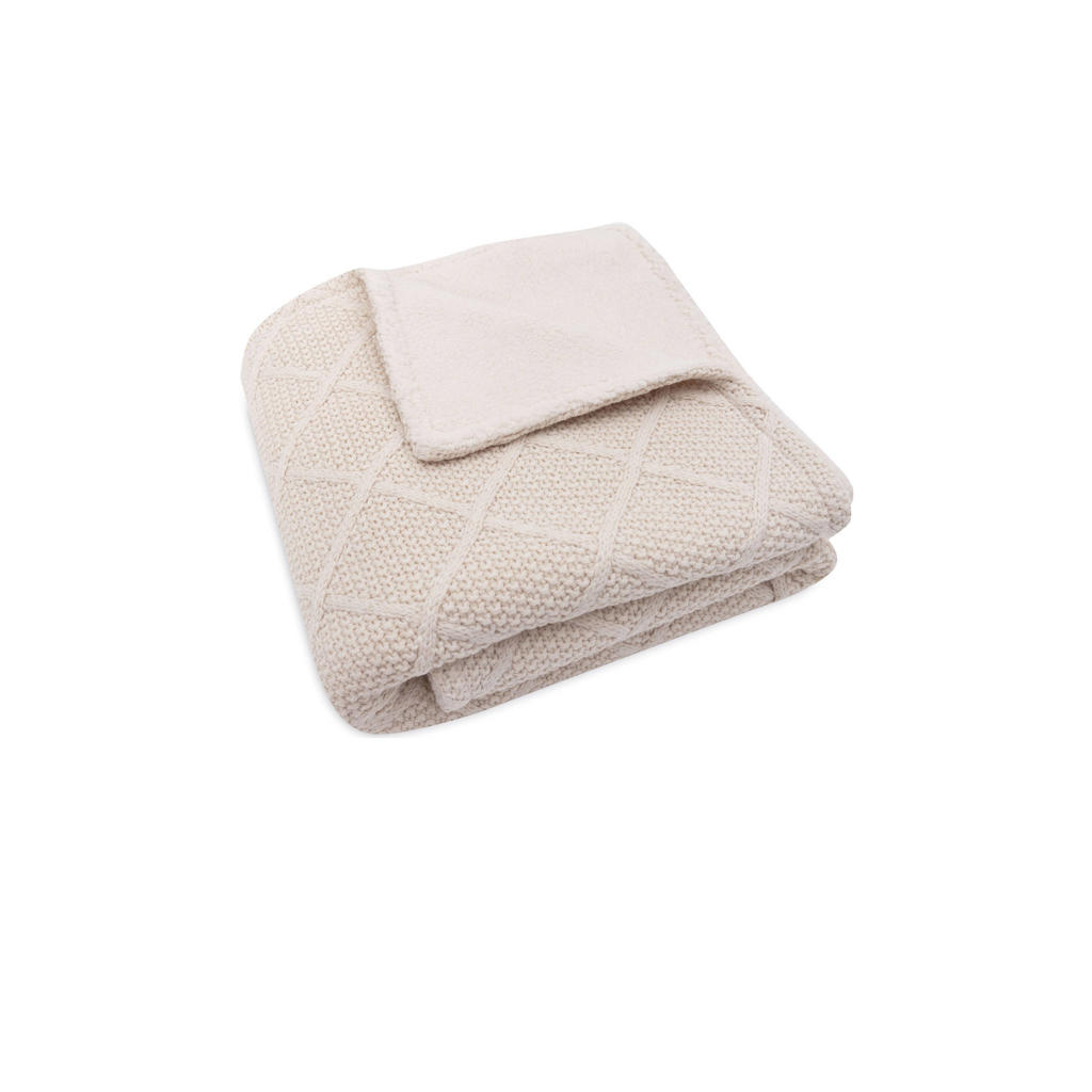 Jollein wiegdeken Check Knit - Oatmeal/Teddy Fleece | wehkamp