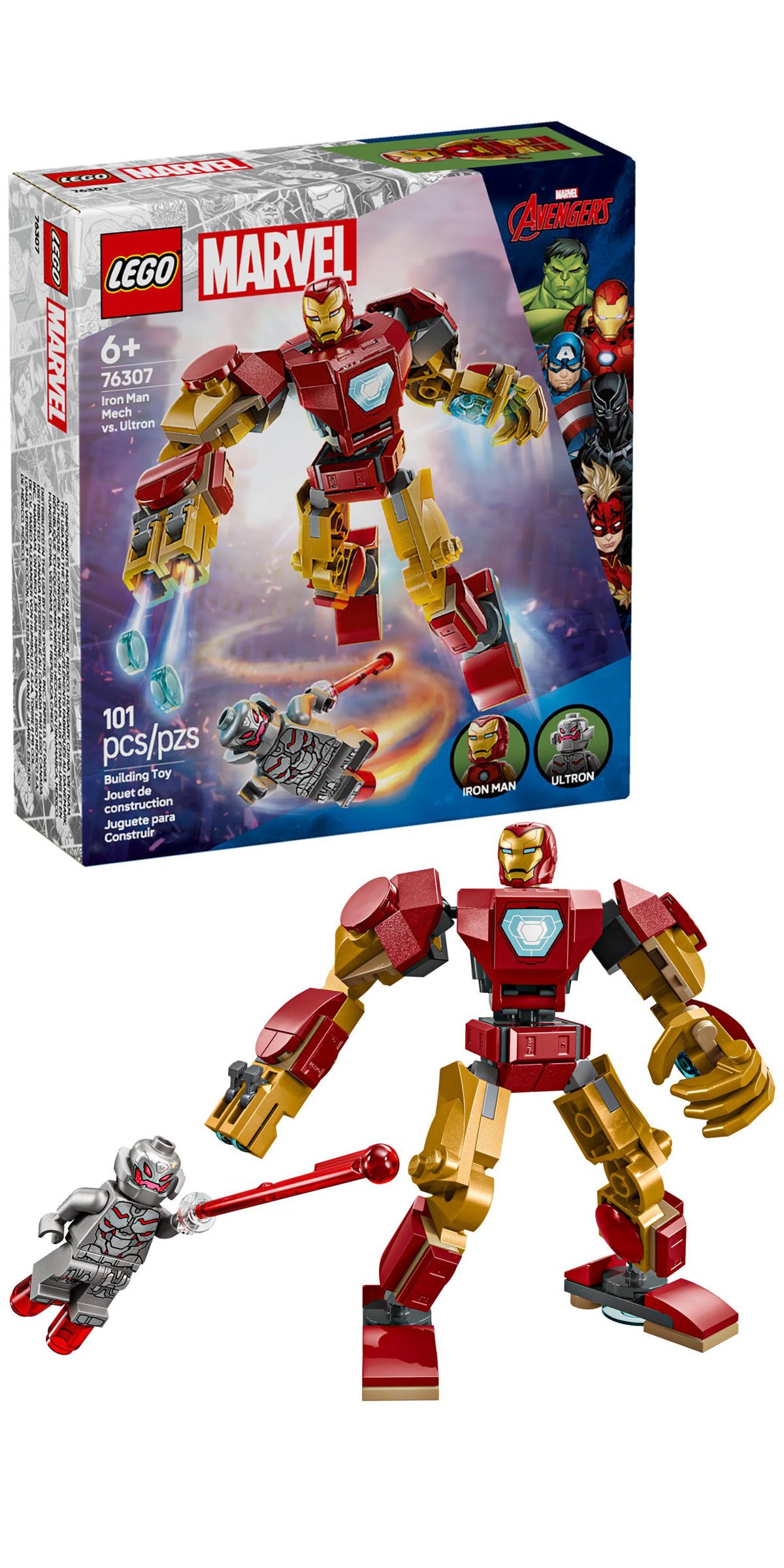 LEGO Super Heroes Marvel Iron Man mecha vs. Ultron speelset 76307 | wehkamp