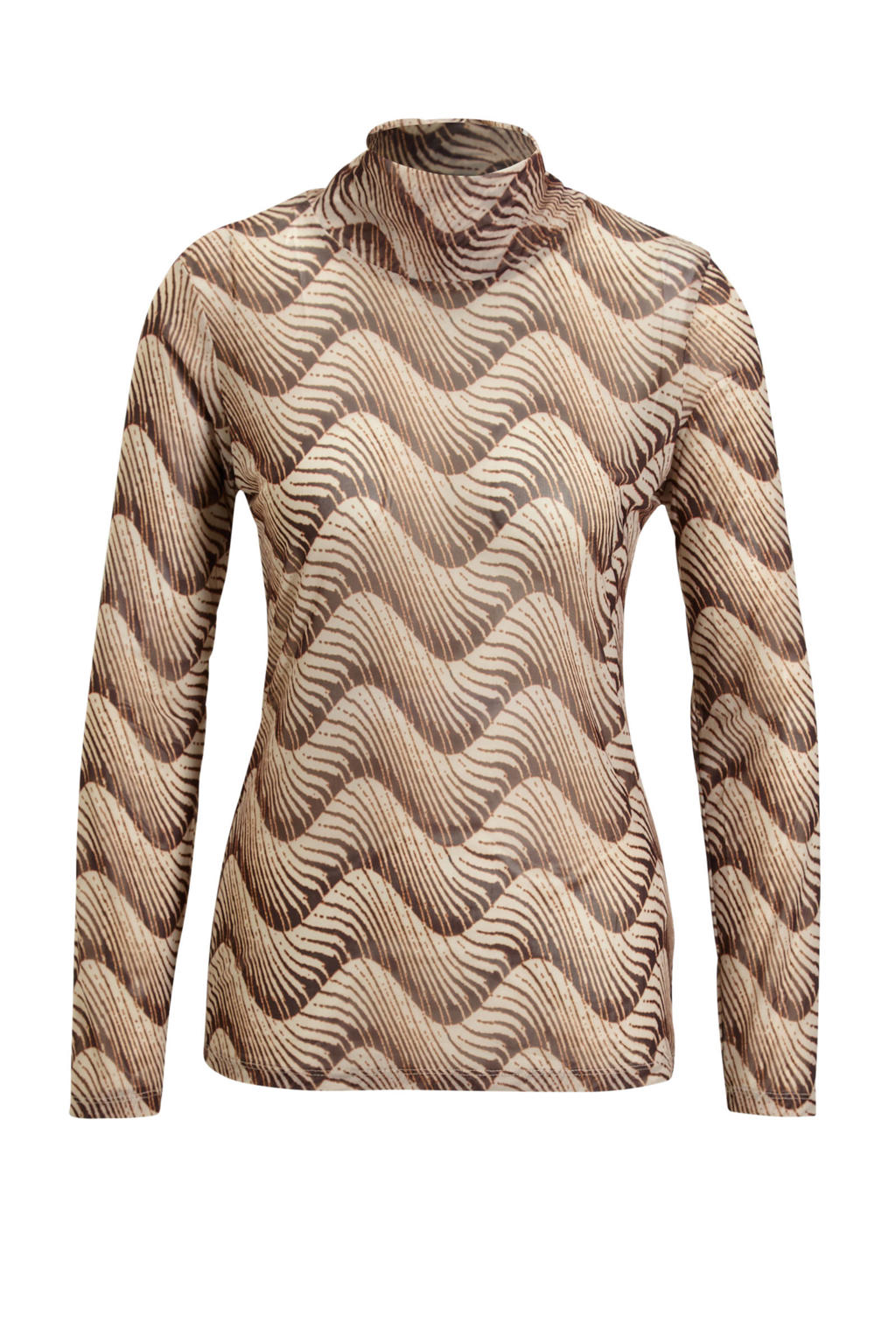 NED top met grafische print zand | wehkamp