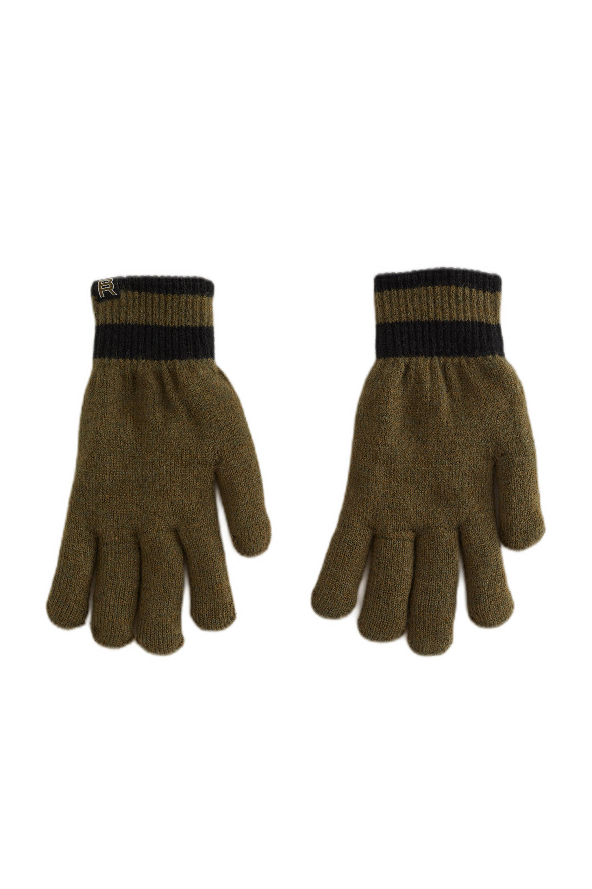 WE Fashion Blue Ridge handschoenen/want olijfgroen/zwart | wehkamp