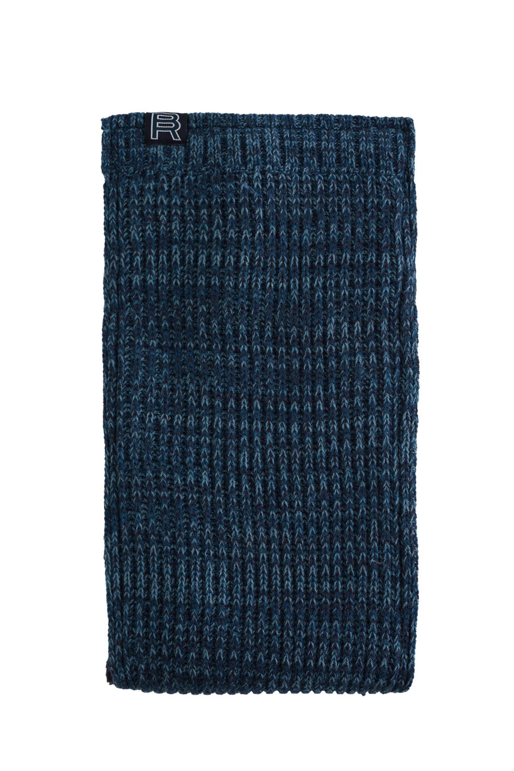 Grof gebreide sjaal met fleecevoering donkerblauw/blauw | wehkamp