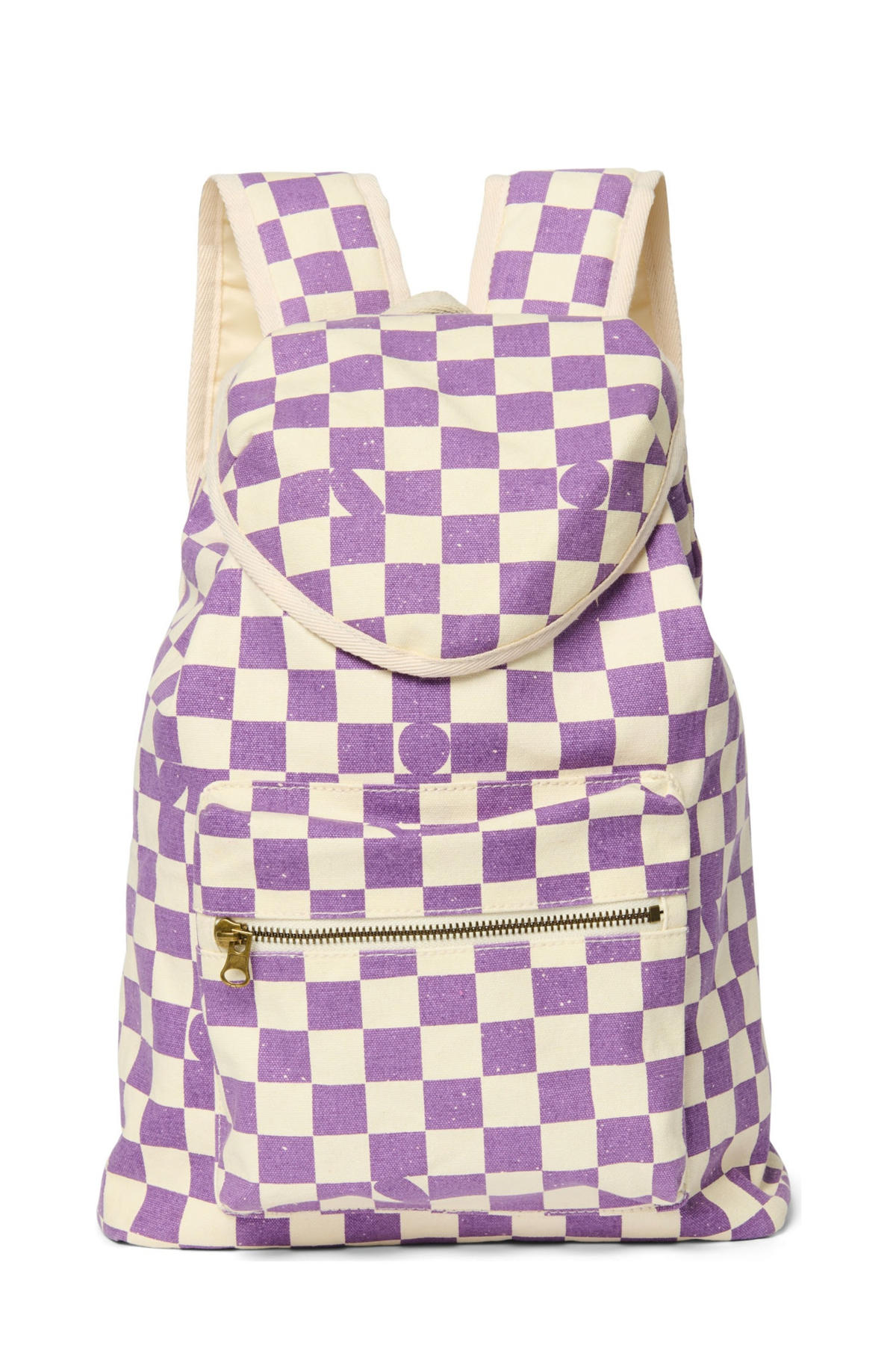 Studio Noos rugzak met blok print Checkerboard lila | wehkamp