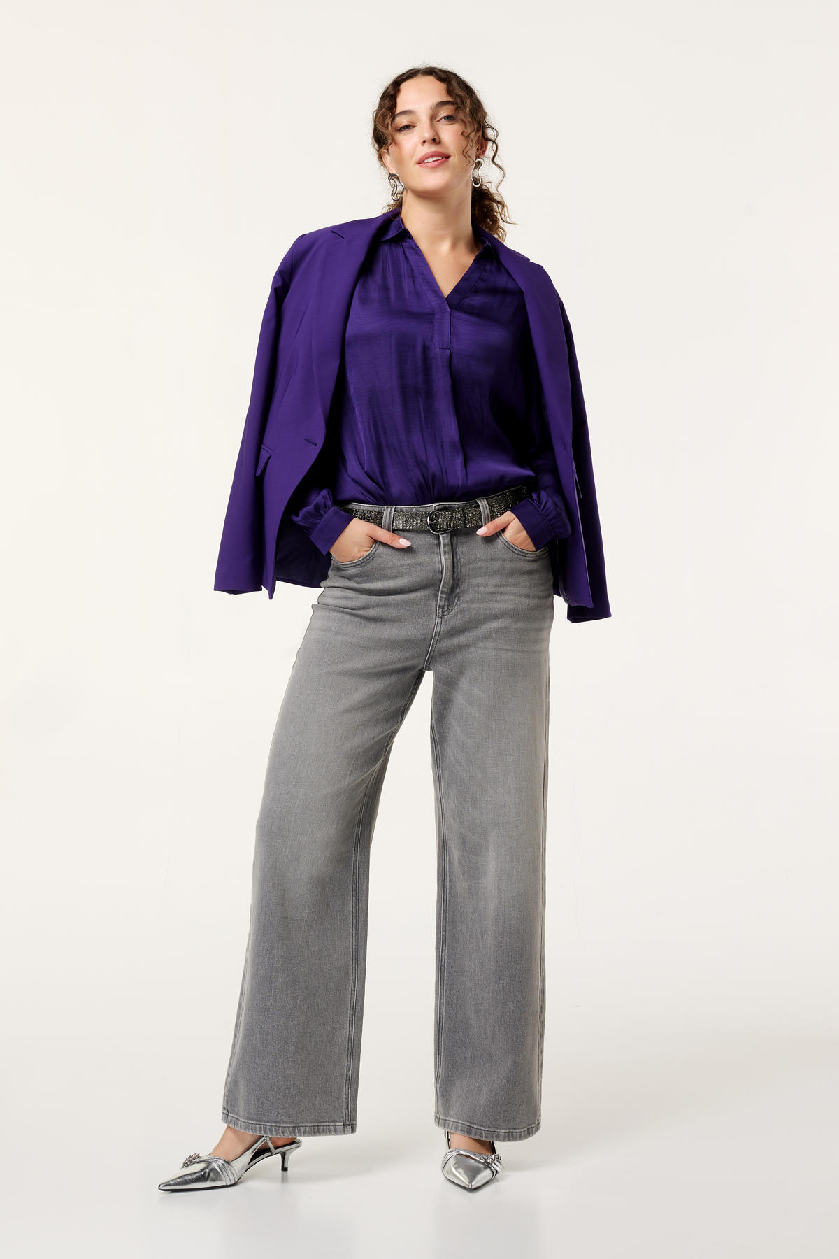 MS Mode rechtvallende blazer donker paars | wehkamp