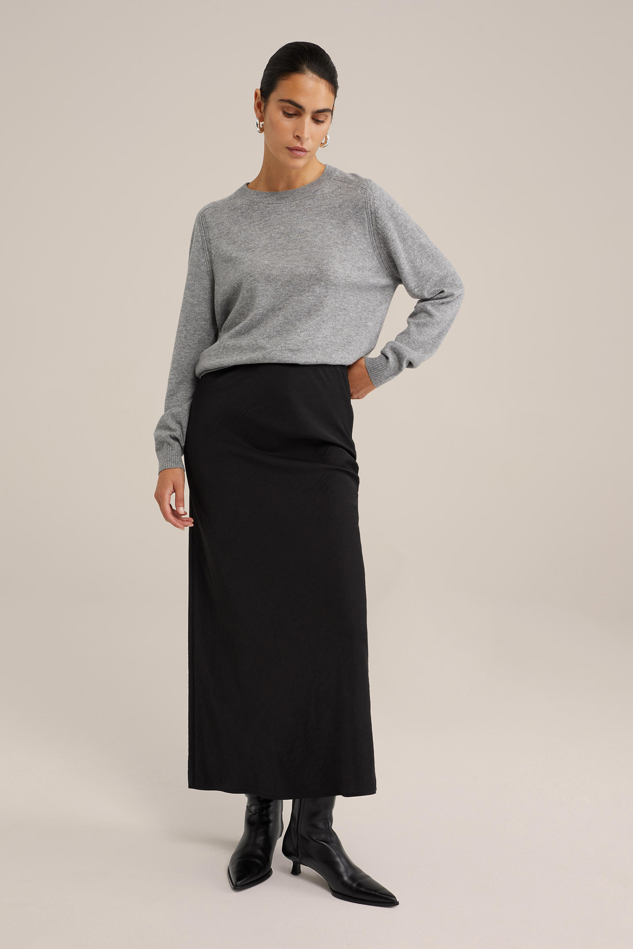 WE STUDIO satijn maxi rok zwart | wehkamp