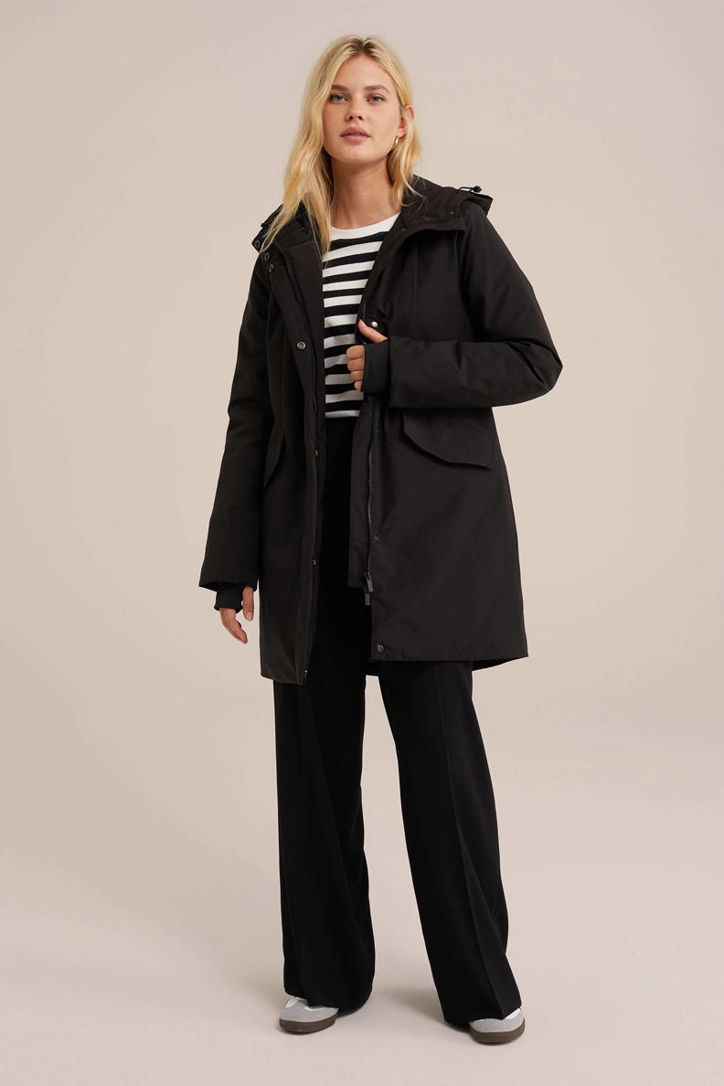 WE Fashion gewatteerde parka zwart | wehkamp