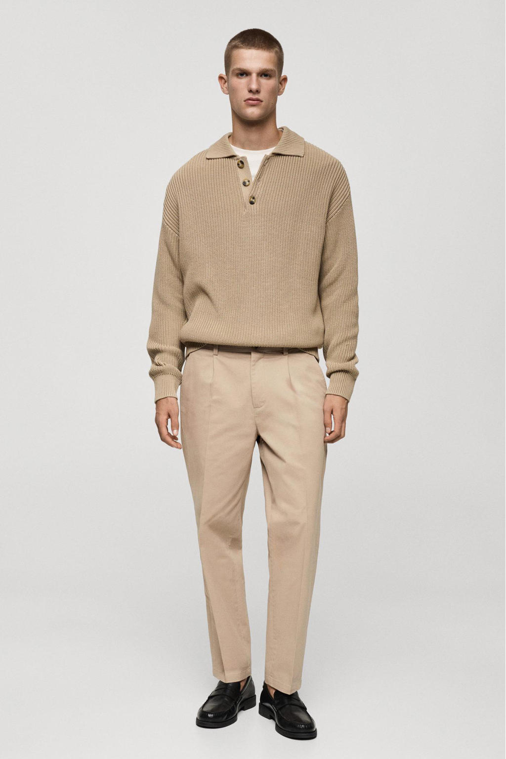 Mango Man regular fit chino beige | wehkamp