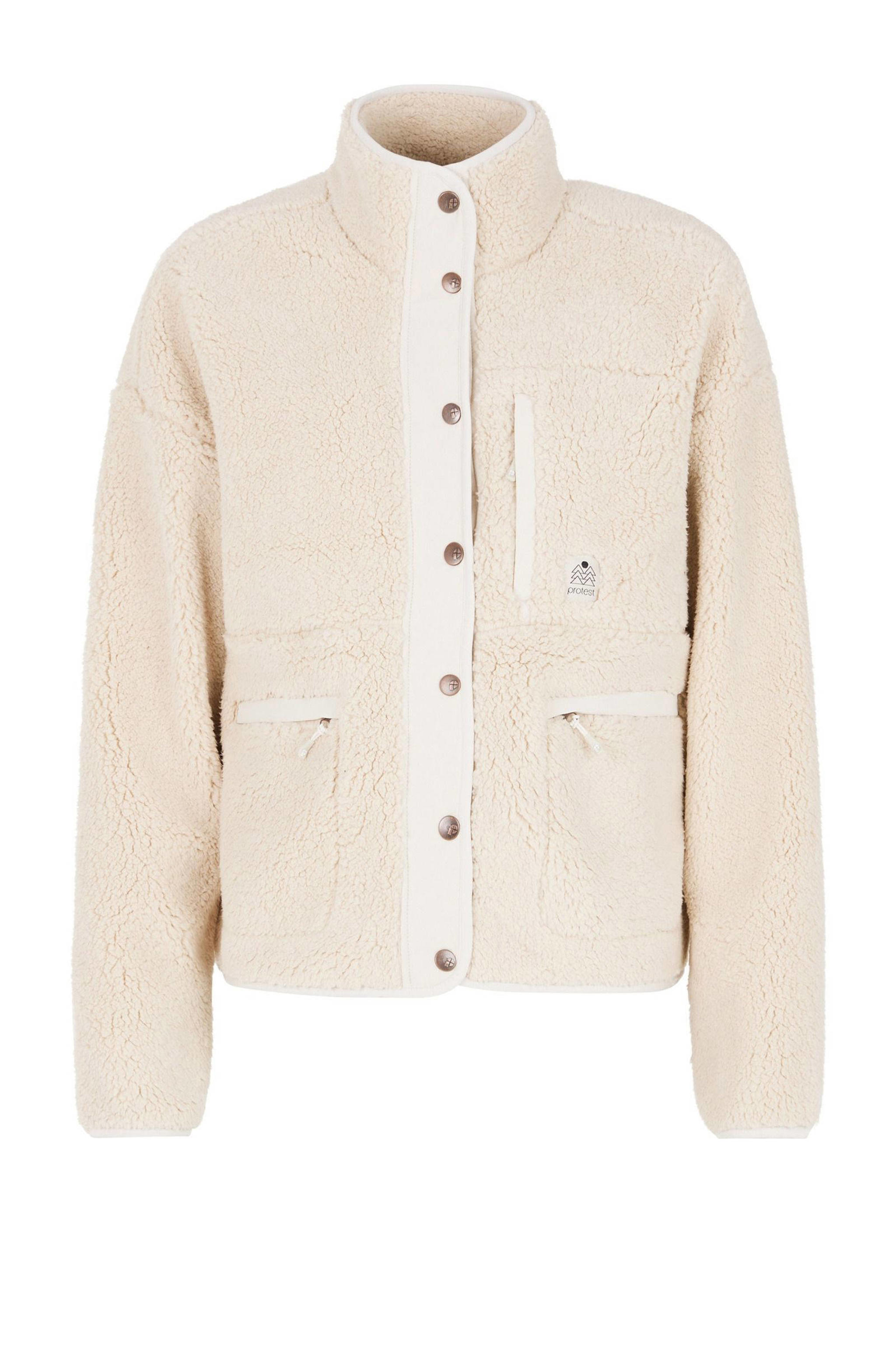 Protest teddy fleece vest Lux ecru | wehkamp
