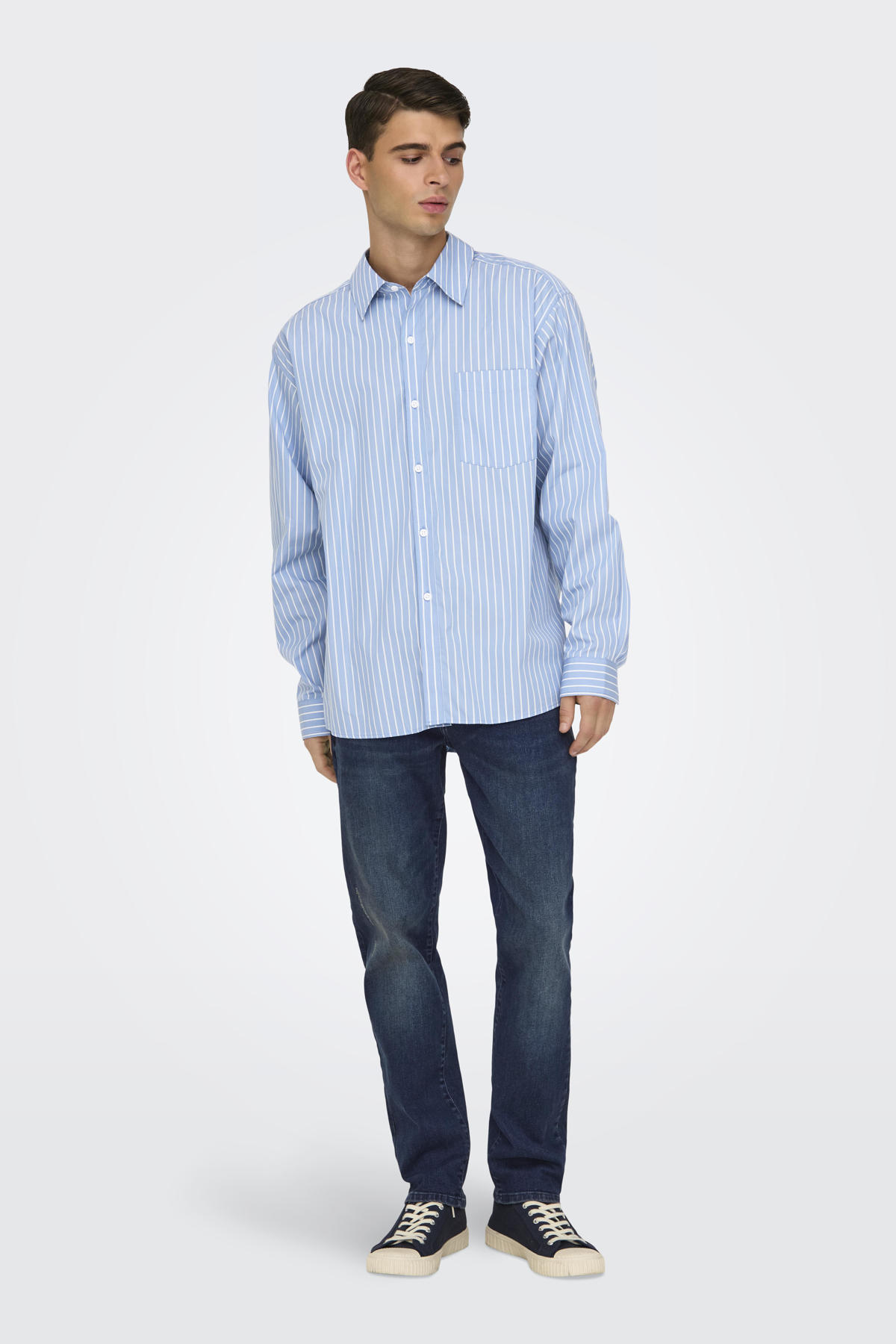 ONLY & SONS regular fit jeans ONSWEFT donkerblauw | wehkamp