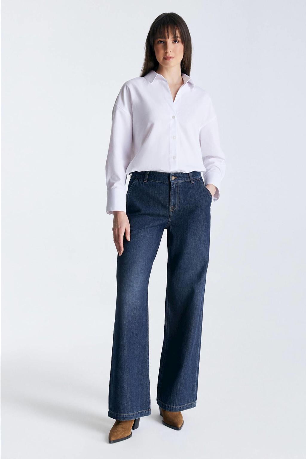 Cup of Joe Denim wide leg jeans Maxine deep blue denim | wehkamp