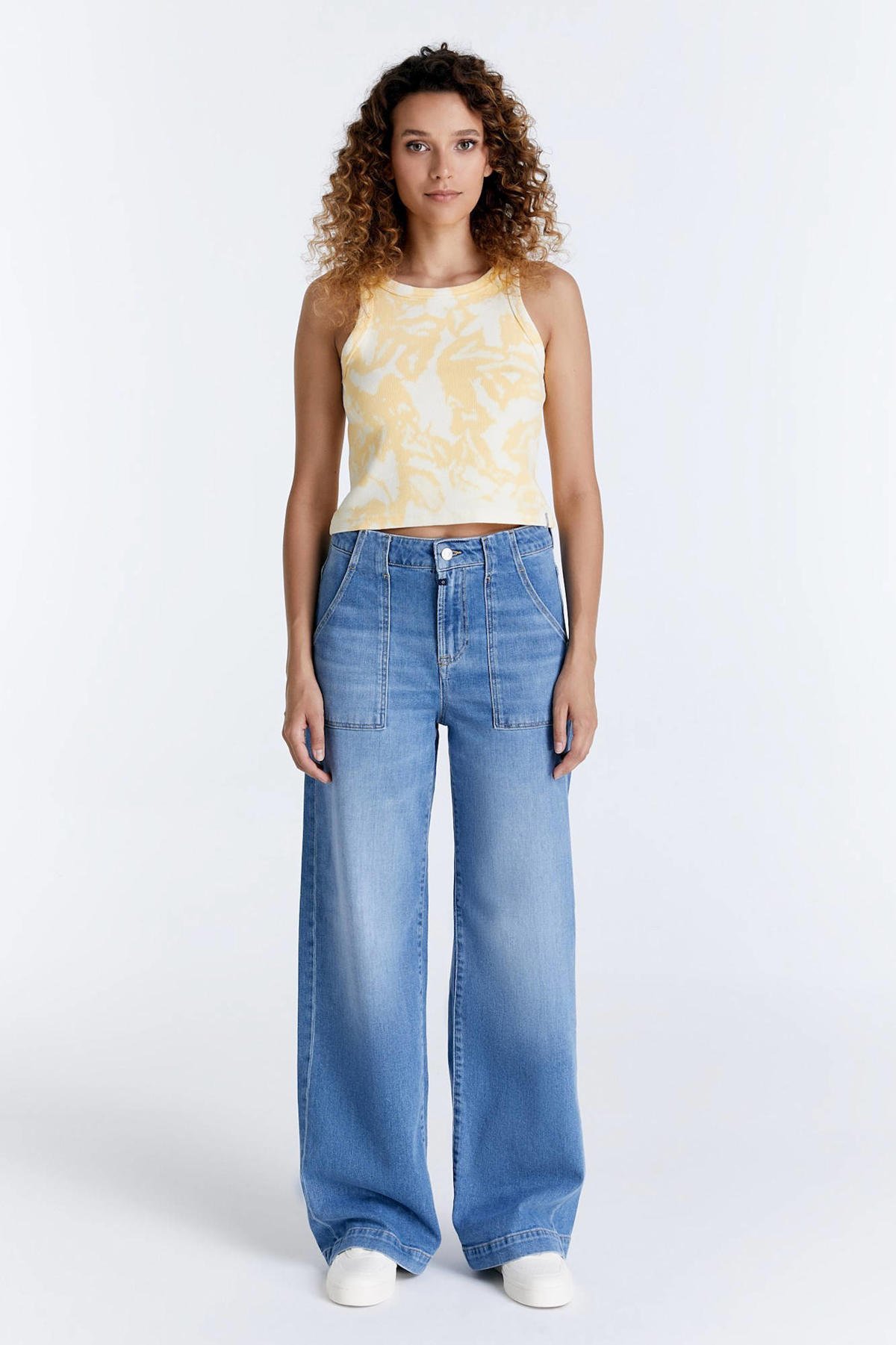 Cup of Joe Denim wide leg jeans Lulu light blue denim | wehkamp