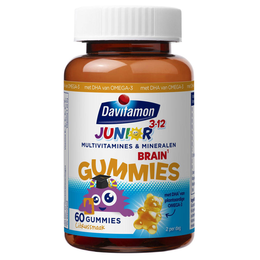Davitamon Junior 3+ Brain gummies citrus - 60 stuks | wehkamp