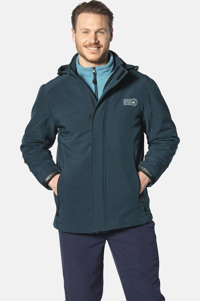 Jan Vanderstorm softshell jas MENNE Plus Size petrol | wehkamp