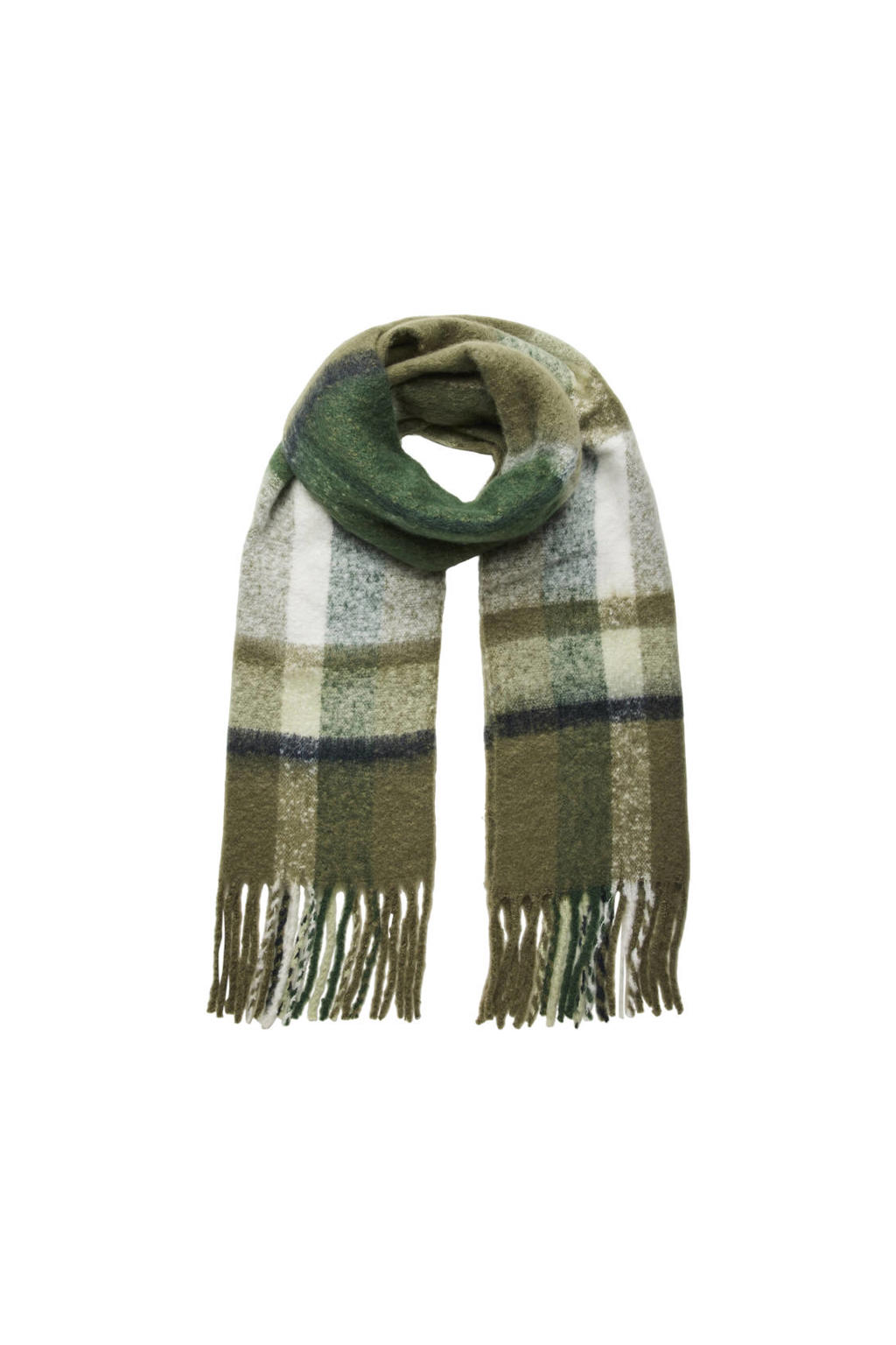 PIECES geruite sjaal PCBEA groen | wehkamp