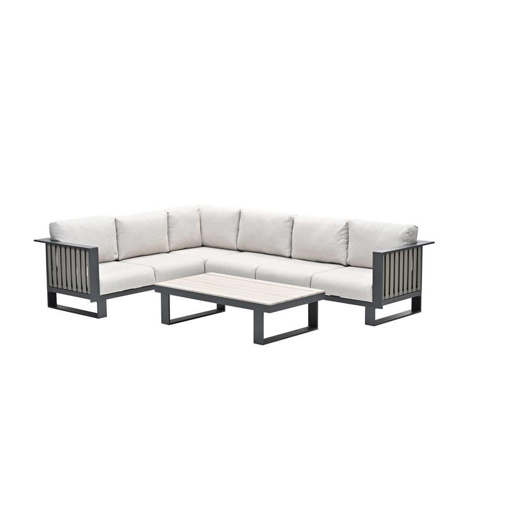 Garden Impressions Bologna lounge hoekset - 4-delig-carbon black-taupe ...