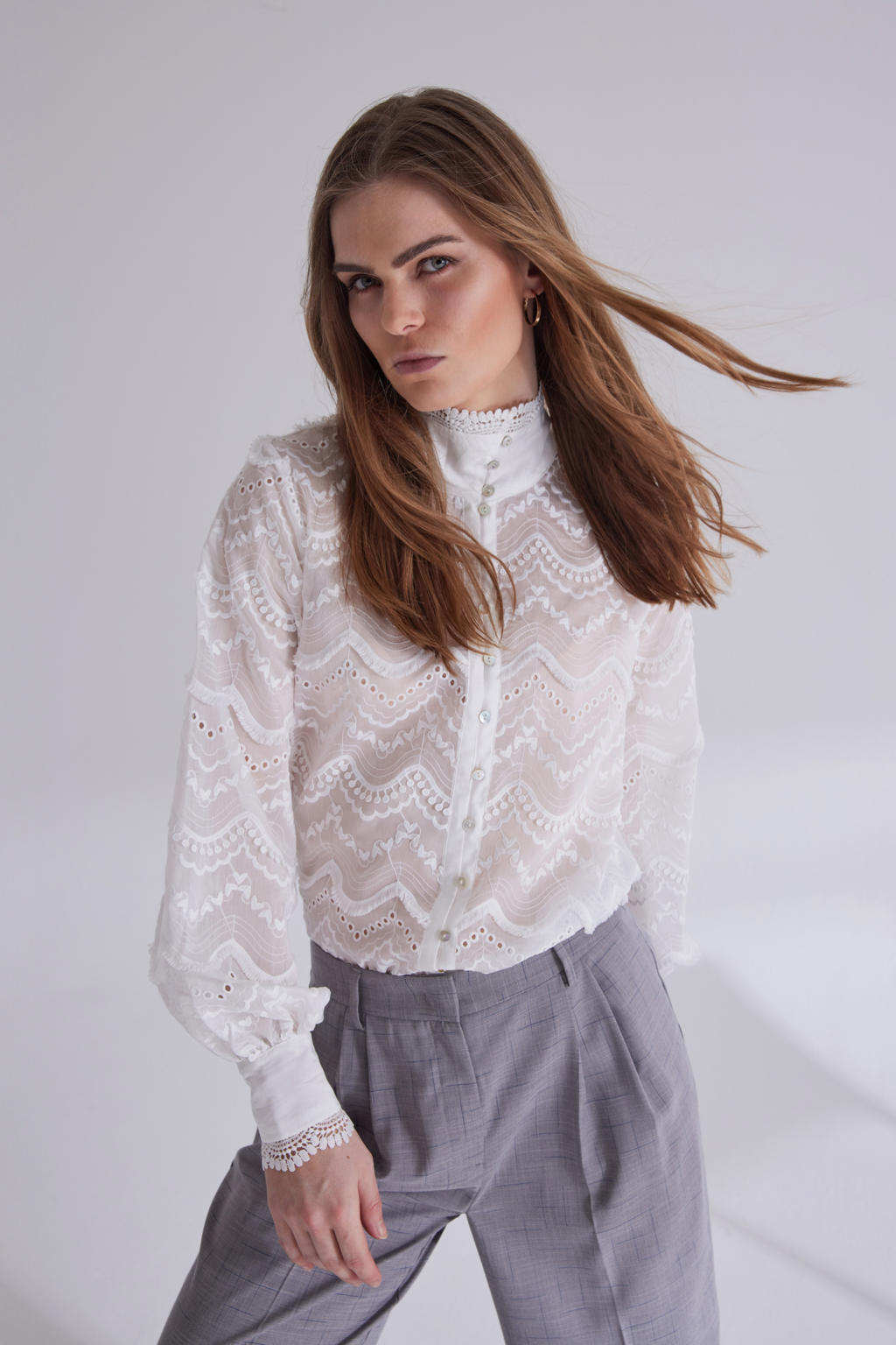 Bruuns Bazaar blouse wit broderie | wehkamp