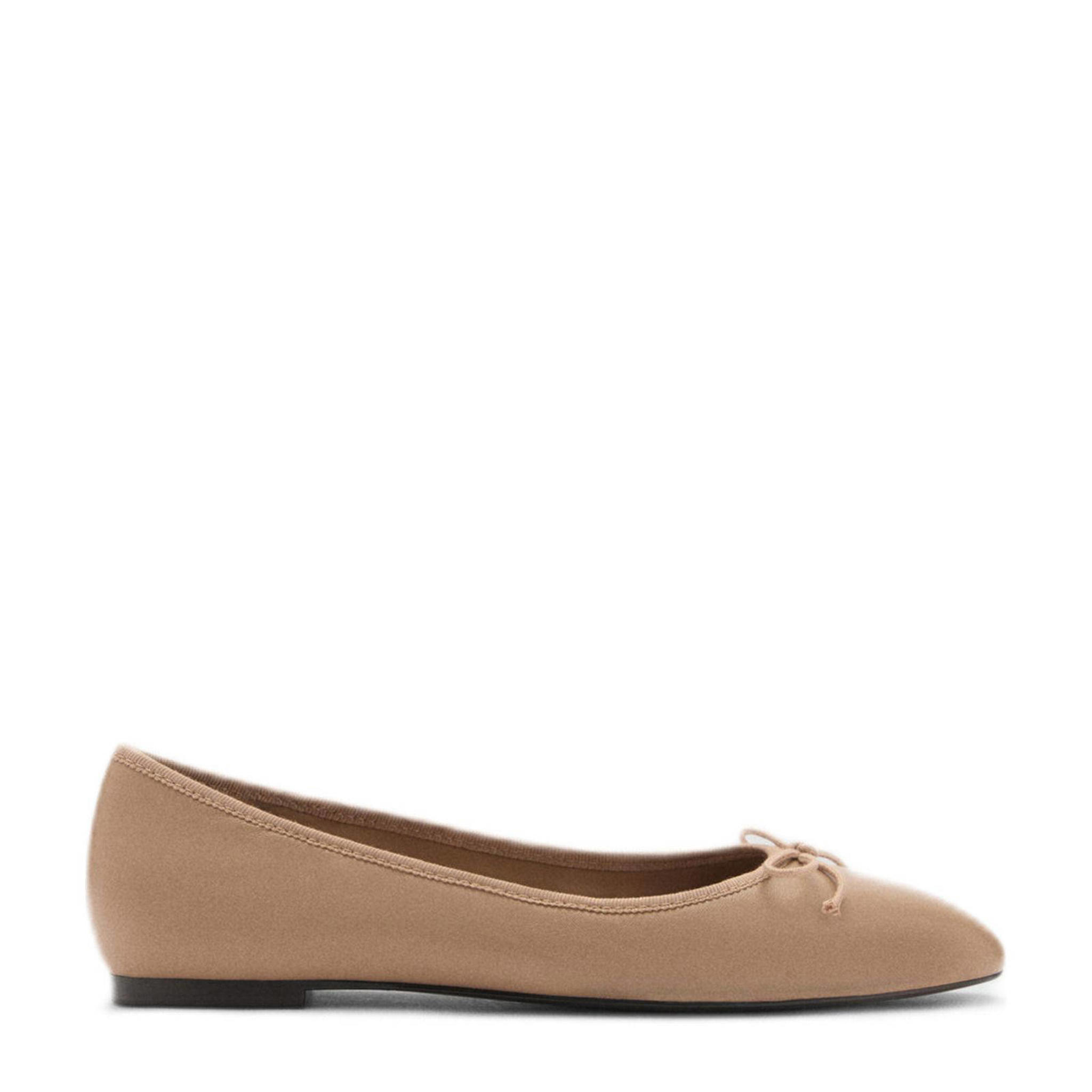 Mango leren ballerina's beige | wehkamp