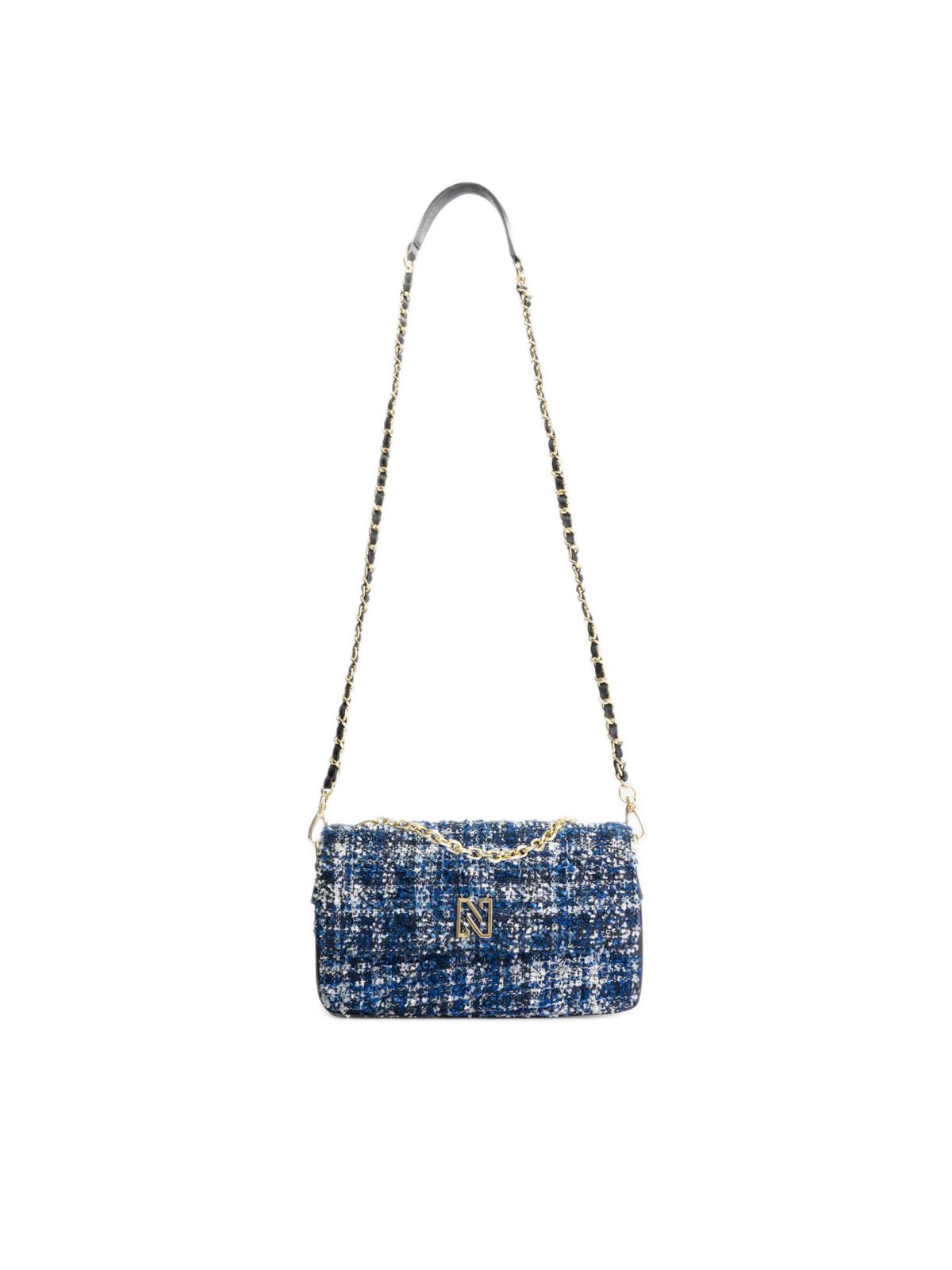 NIKKIE crossbody tas Berkley Tweed blauw | wehkamp