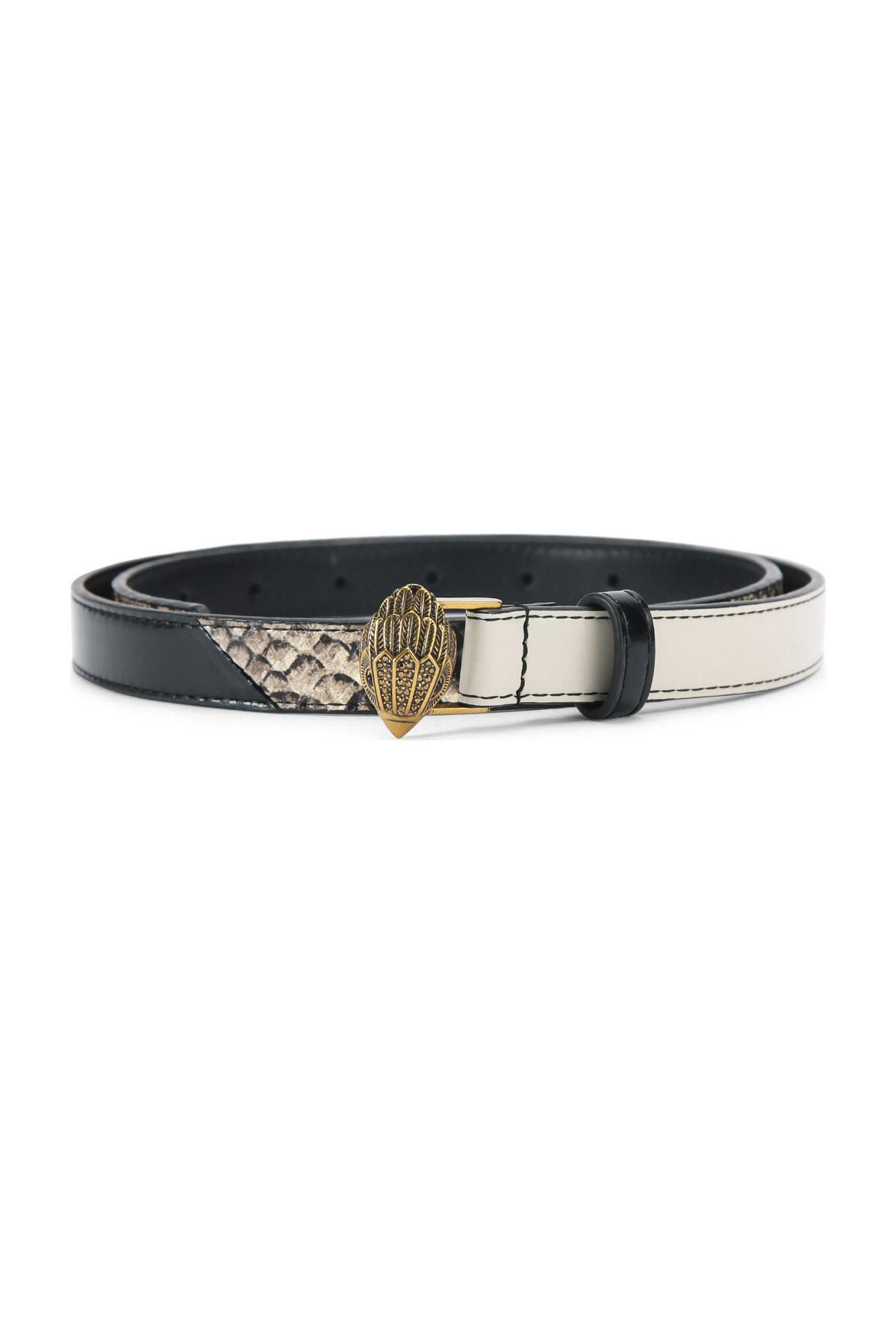 Kurt Geiger leren riem Eagle Belt met slangenprint wit/grijs | wehkamp