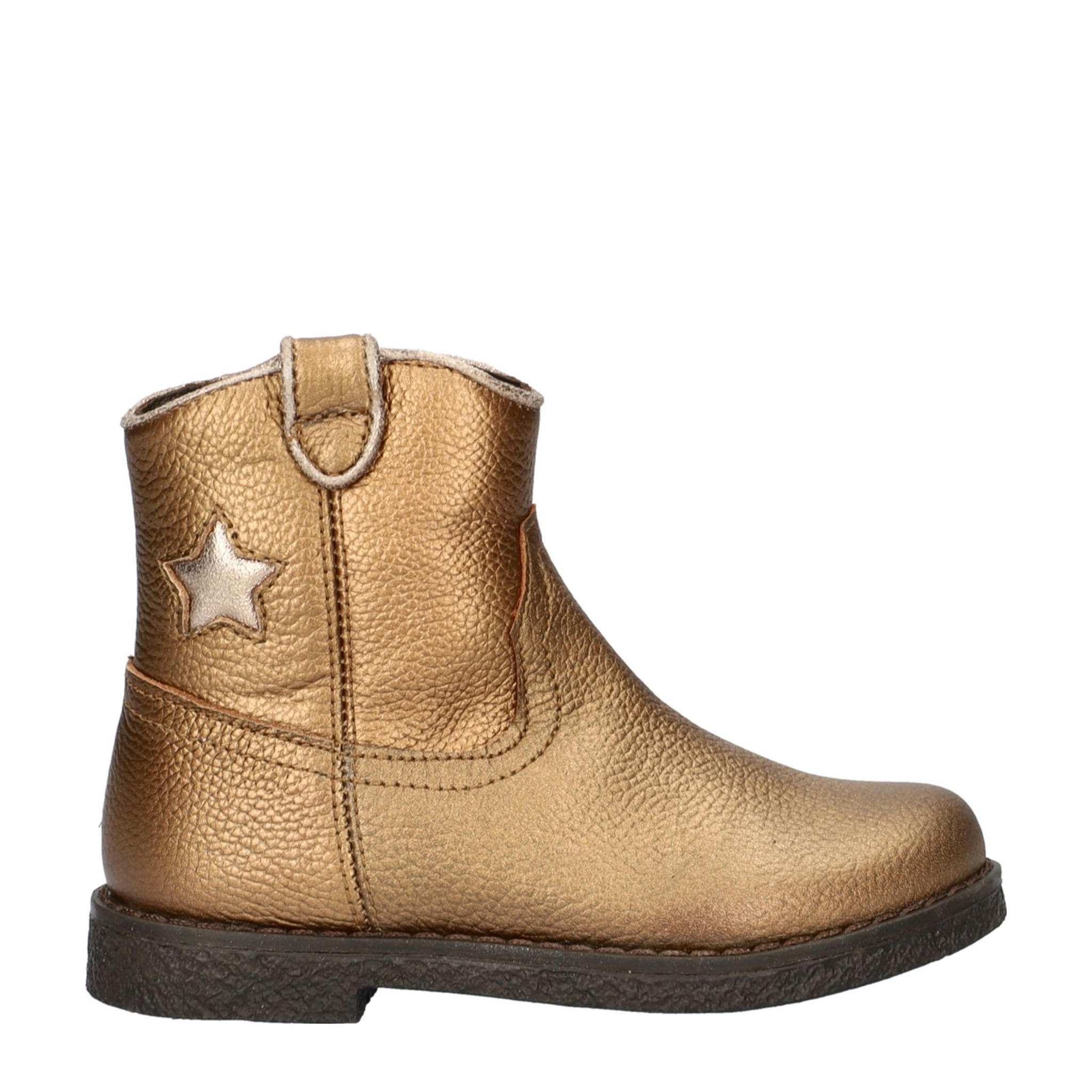 Nelson Kids leren enkellaarzen brons | wehkamp