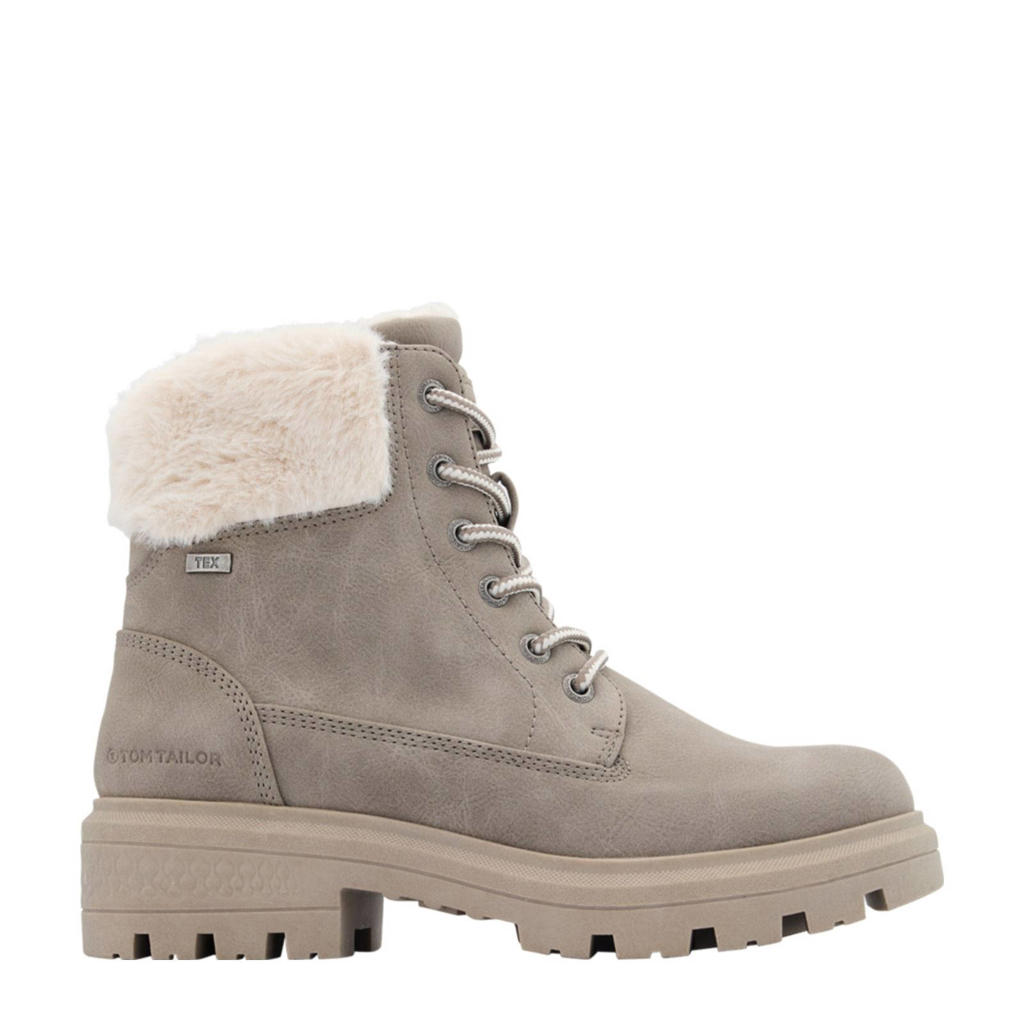 Tom Tailor gevoerde veterboots grijs | wehkamp