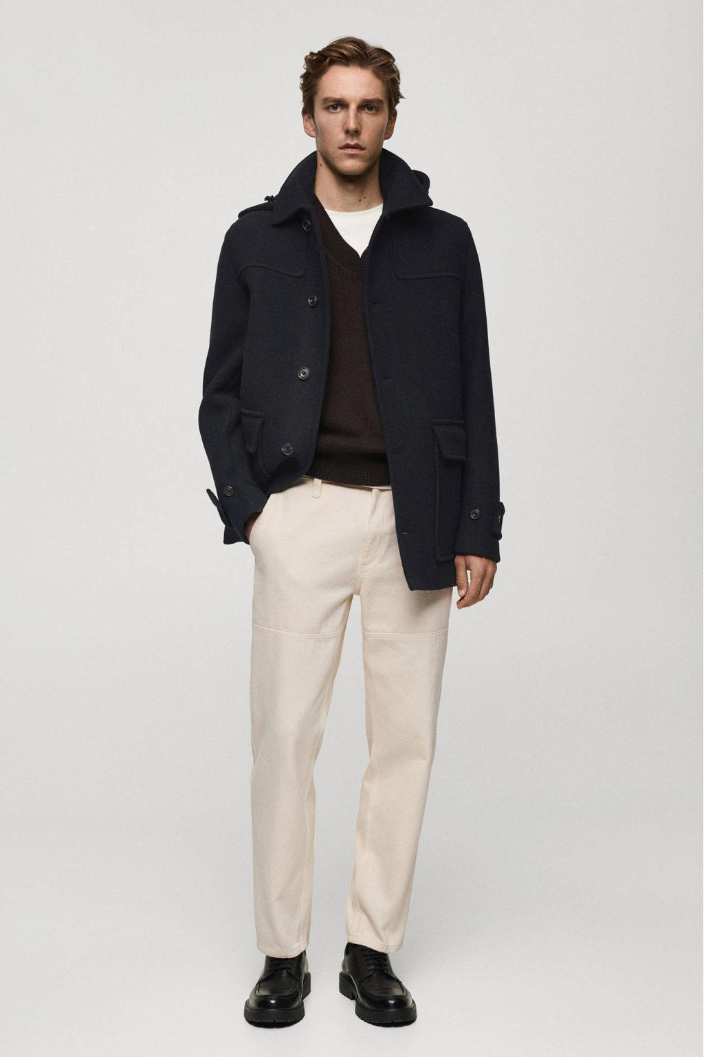 Mango Man manteljas donkerblauw | wehkamp