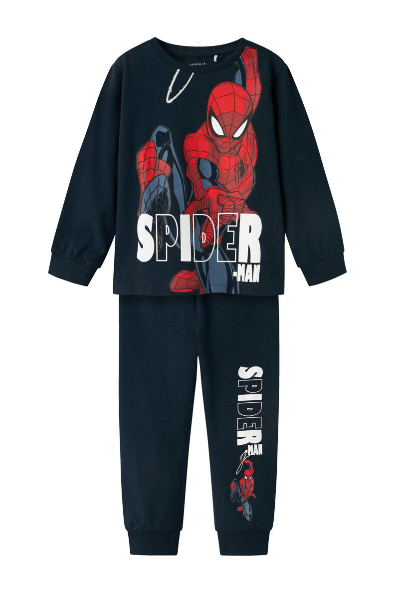 NAME IT MINI pyjama NMMALFRED Spiderman donkerblauw/rood | wehkamp