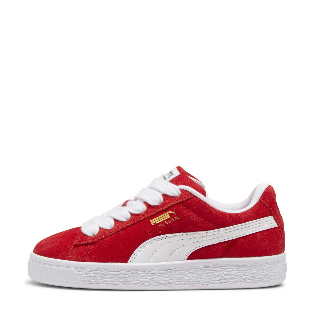Puma Suede XL suede leren sneakers rood/wit | wehkamp