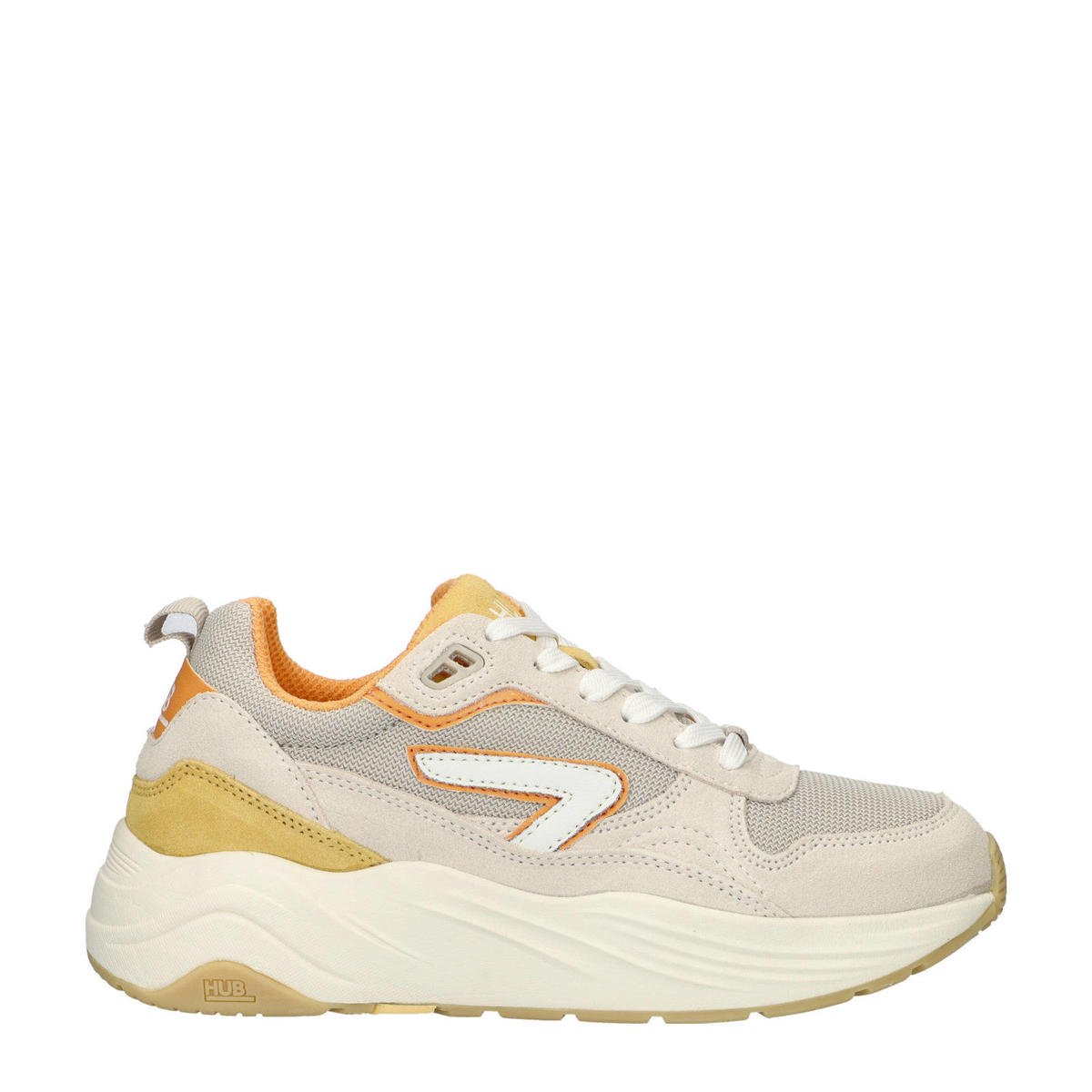 HUB Glide chunky sneakers beige/wit | wehkamp