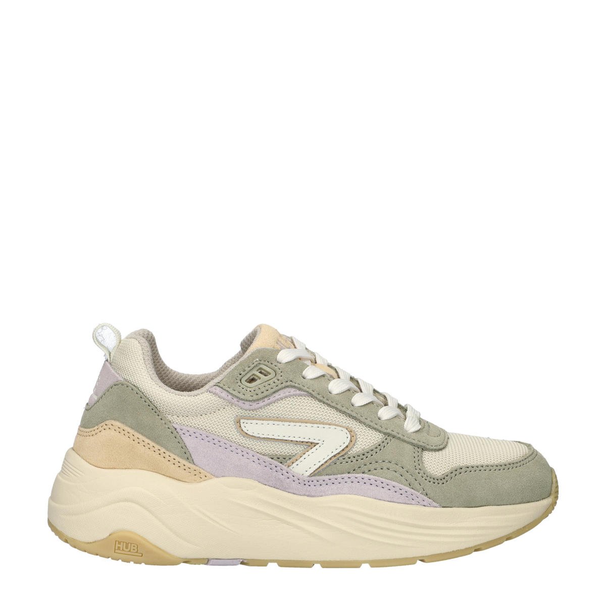 HUB Glide chunky sneakers lichtgroen/beige | wehkamp