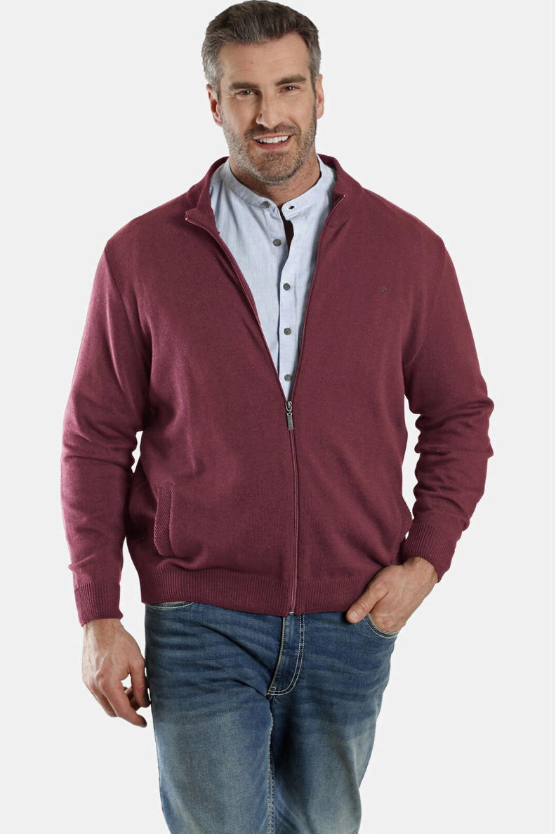 Charles Colby fijngebreid vest EARL THOMAS Plus Size rood | wehkamp