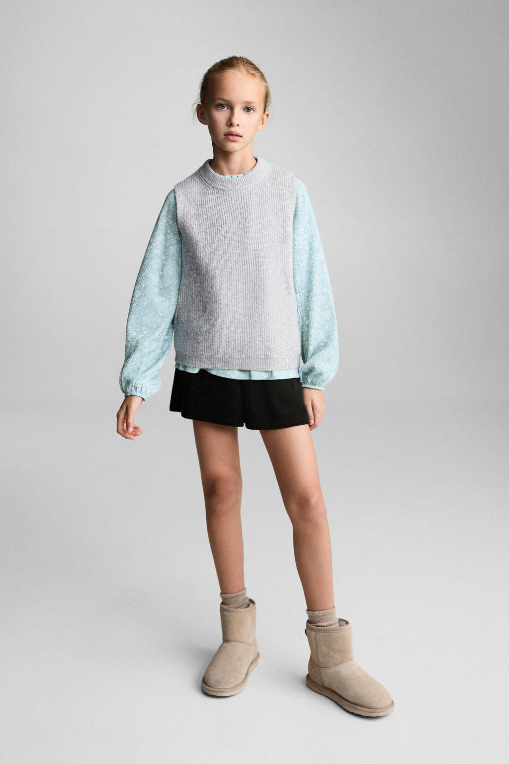Mango Kids blousetop turquoise | wehkamp