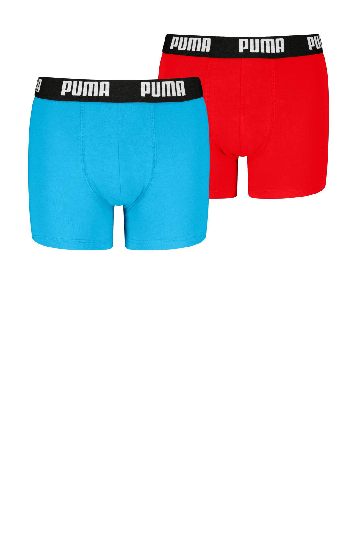 Puma boxershorts - set van 2 lichtblauw/rood | wehkamp