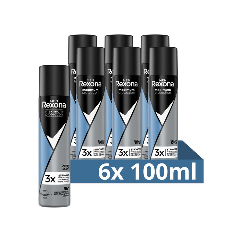 Rexona Men Maximum Protection Clean Scent anti-transpirant spray - 6 x ...